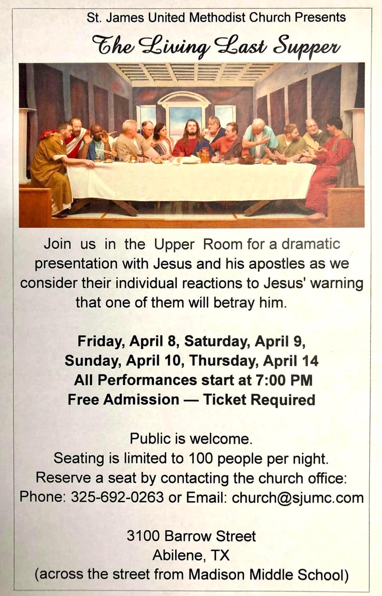 St James Umc Presents Living Last Supper Spirit Of Abilene